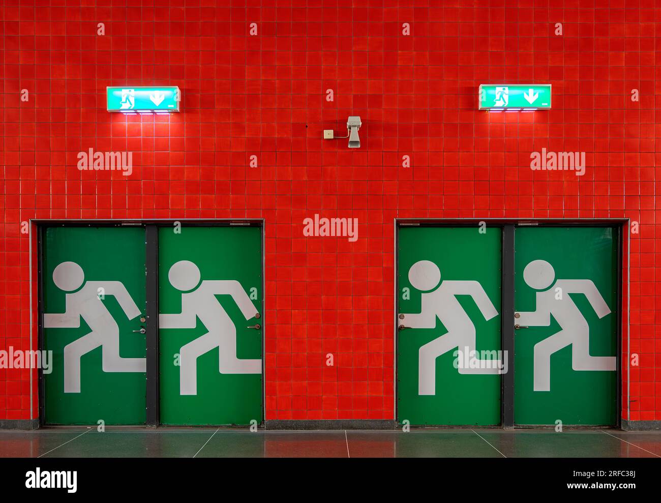 Four emergency exits from the subterranean station Universitetet ...