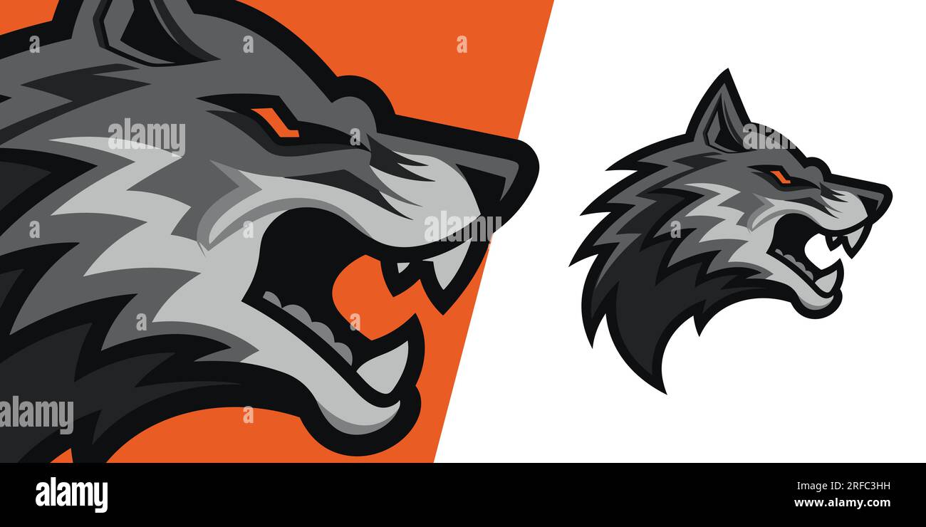 Bold Black Wolf Emblem: Roaring Sport & Esport Logo Concepts with ...