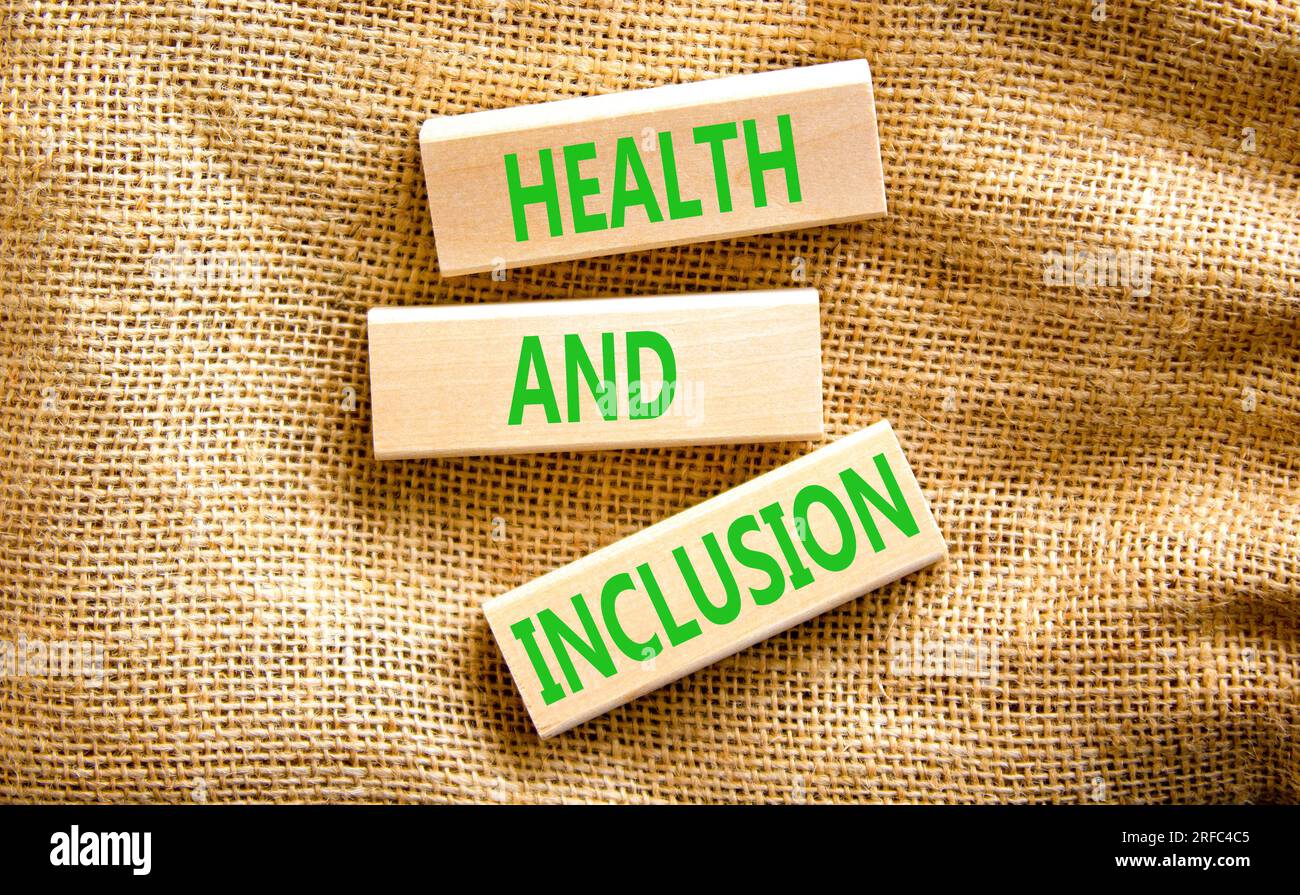 Health and inclusion symbol. Concept words Health and inclusion on ...