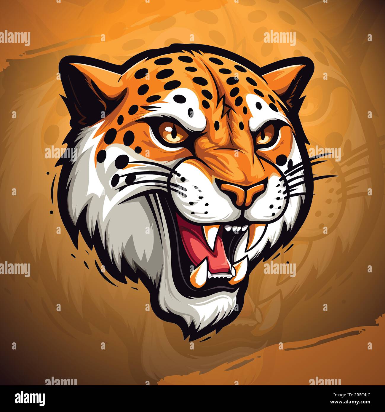 Roaring Cheetah Mascot Emblem: Modern Vector Logo Design for Sports ...