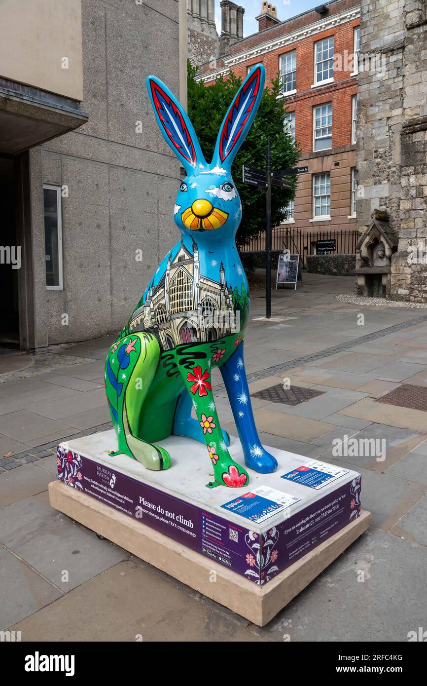 Hares of Hampshire Art trail Winchester England 2022, Hero Hare by ...