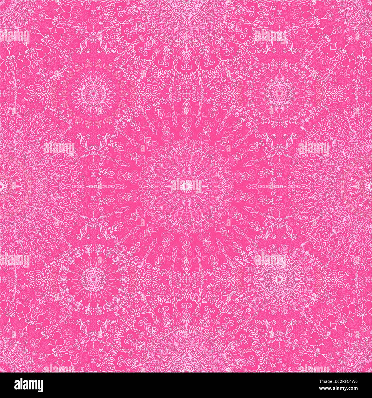 Pink line mandala pattern from round flower ornaments Stock Vector ...