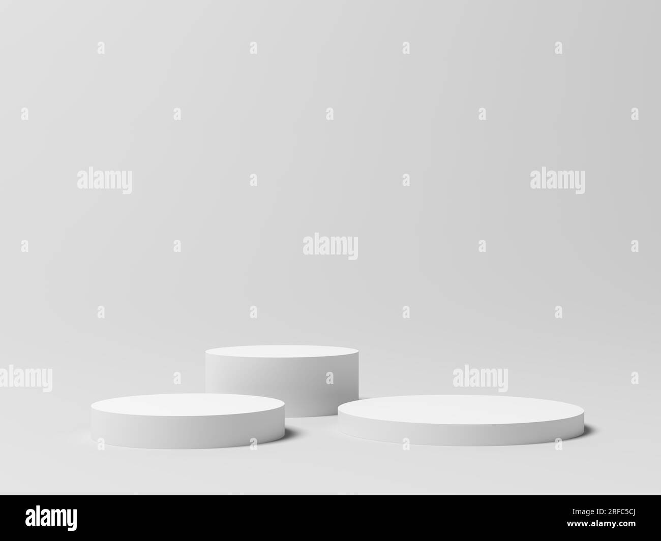 Product display. Display plinths. Stand. White color. 3d illustration ...