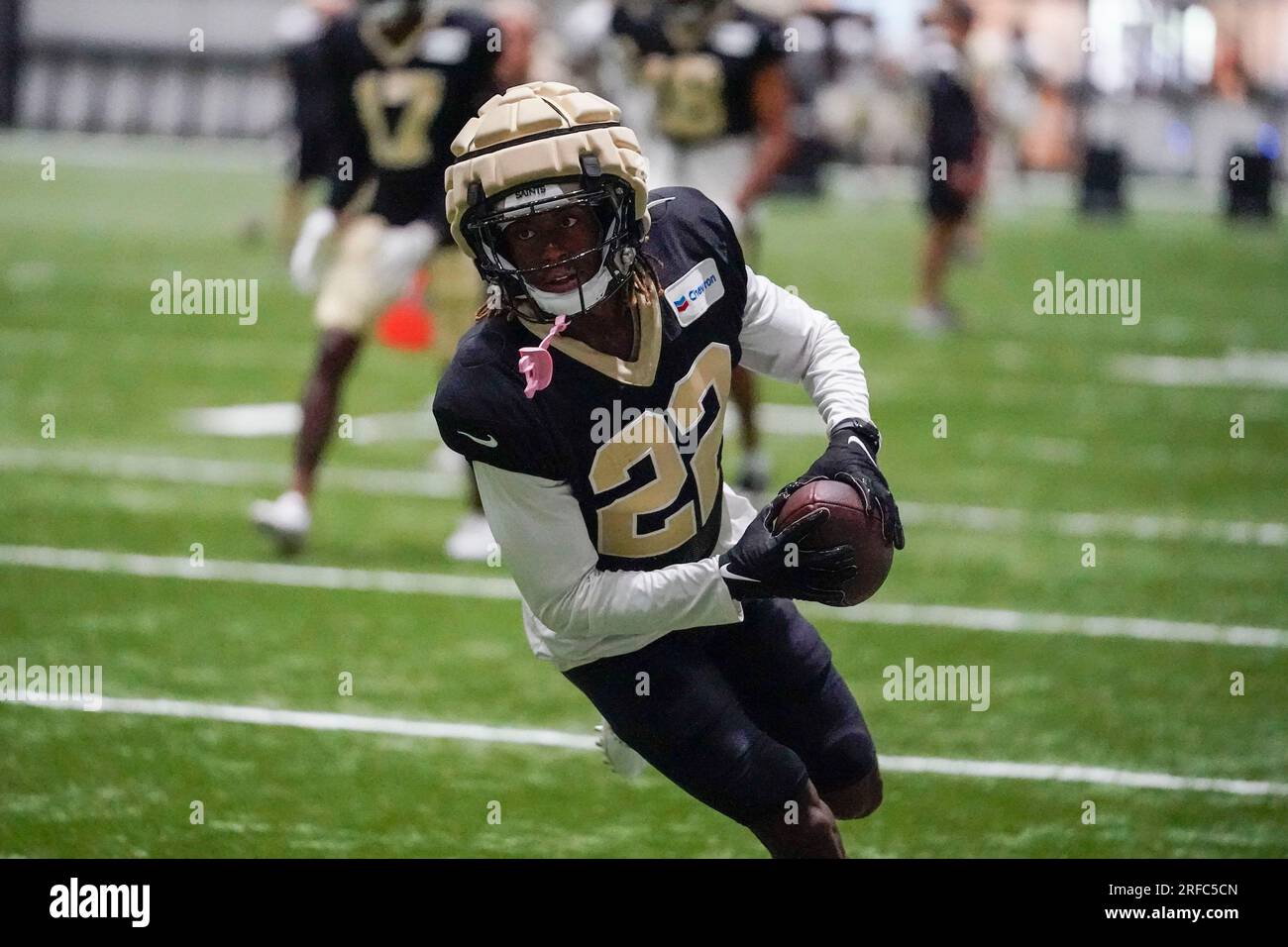 New Orleans Saints wide receiver Rashid Shaheed (22) runs through ...