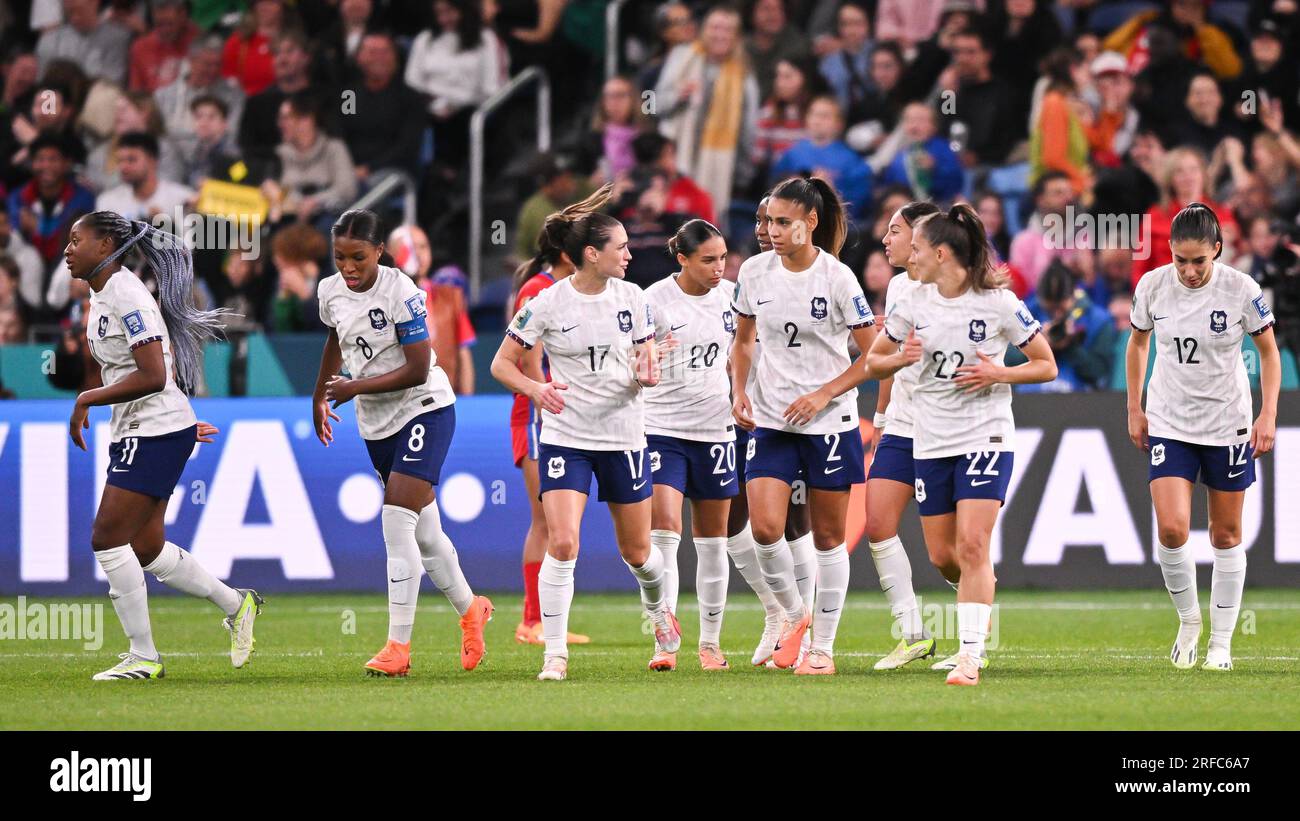 France team celebrates scoring a goal during the FIFA Women's World Cup ...