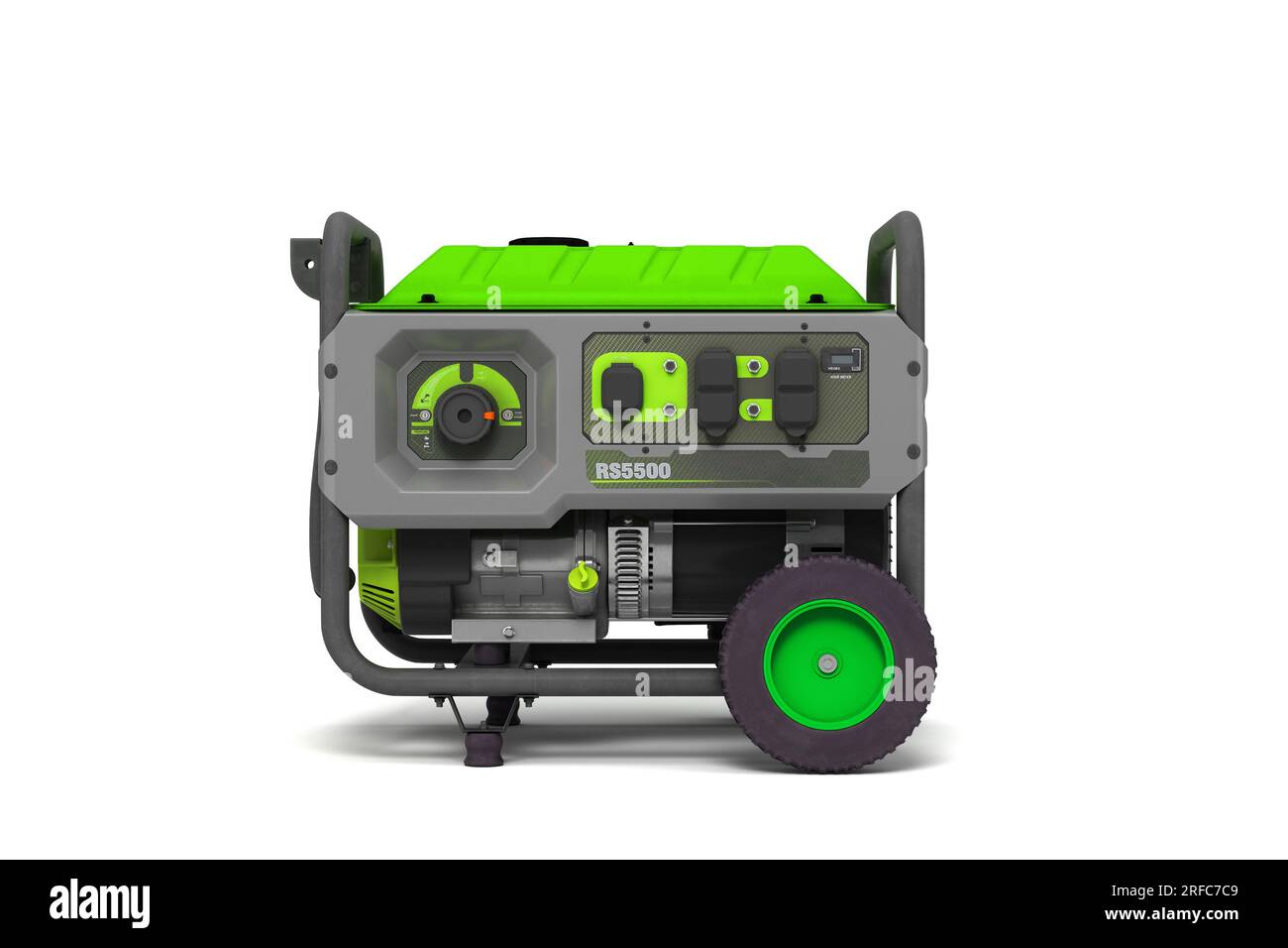 Modern compact electrical generator front view 3d render on white Stock ...