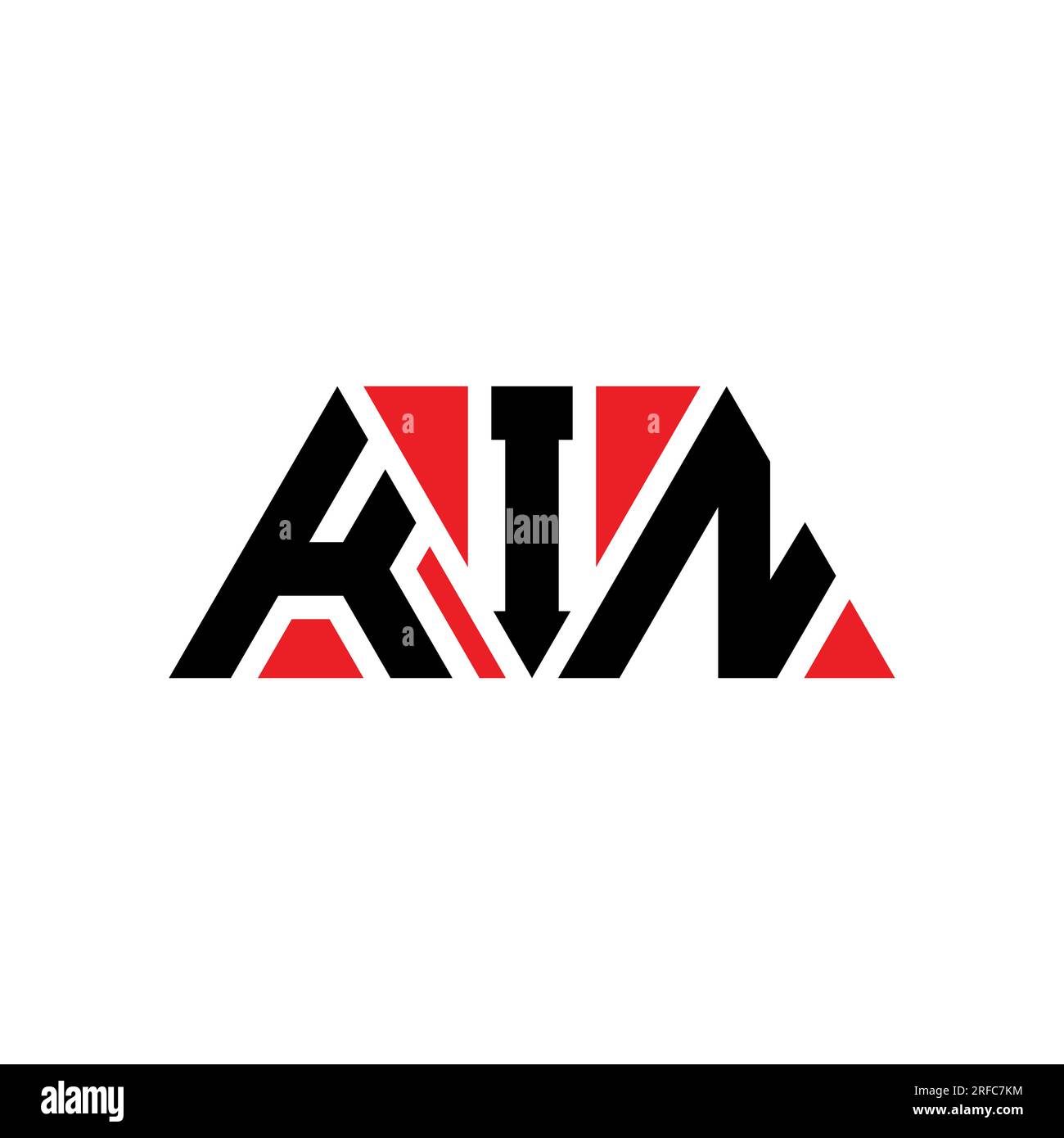 KIN triangle letter logo design with triangle shape. KIN triangle logo ...