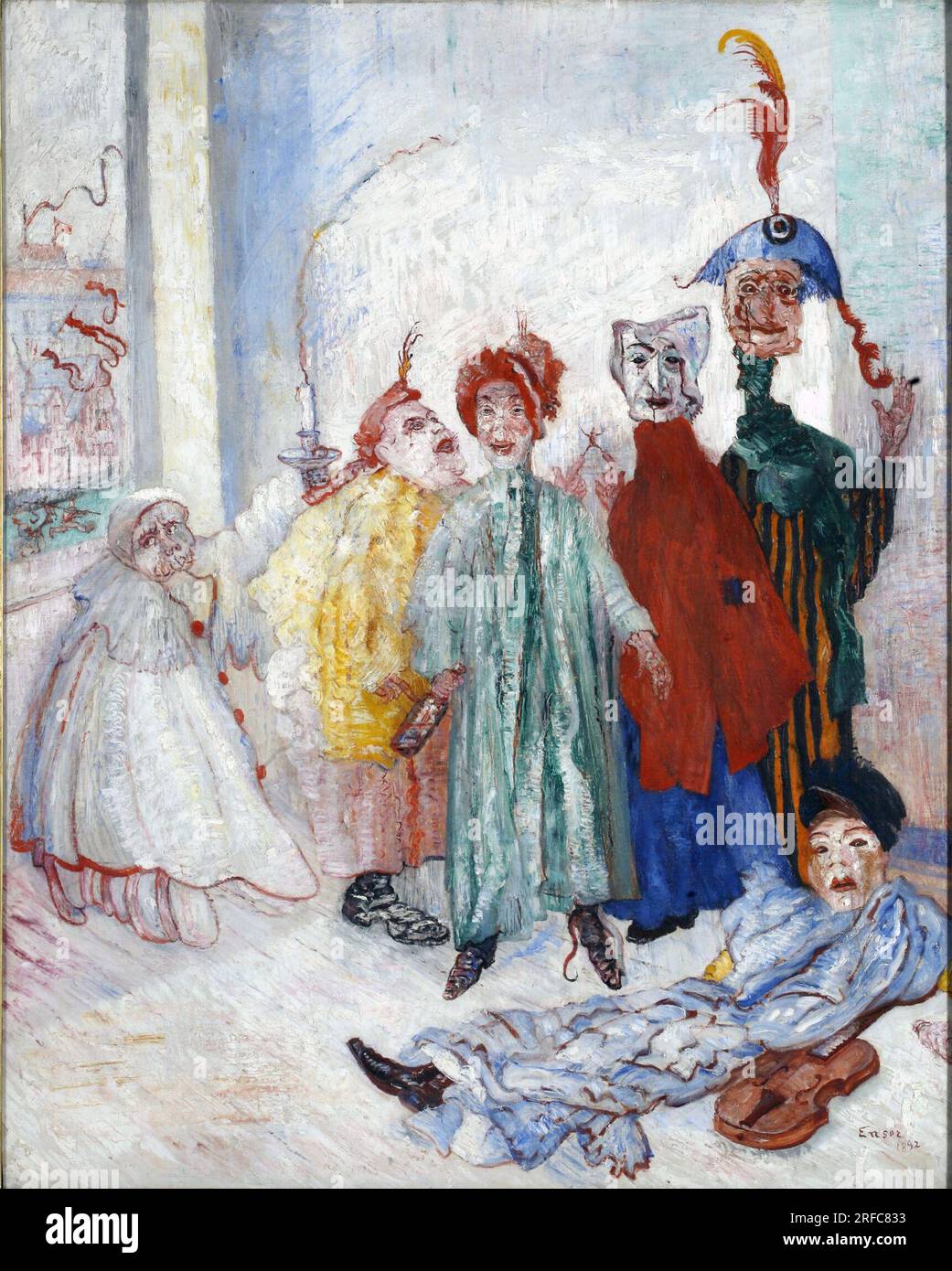 The strange masks 1892 by James Ensor Stock Photo - Alamy