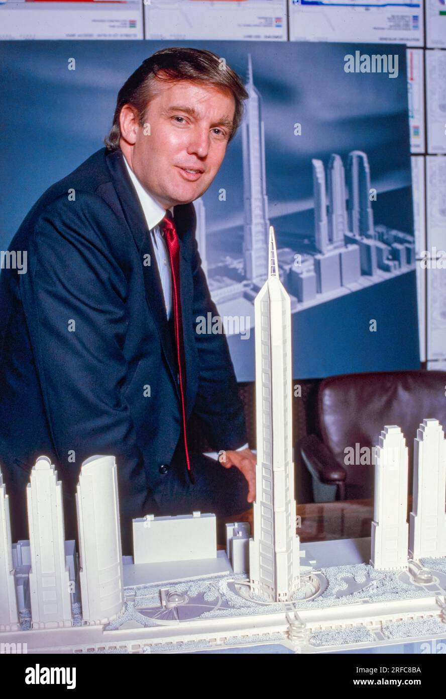 Developer Donald Trump of the Trump Organization, with architectural ...