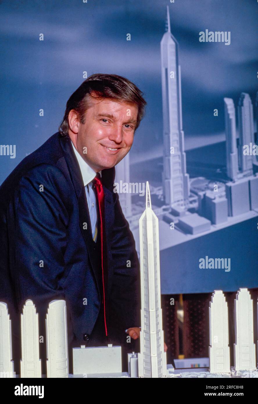 Developer Donald Trump of the Trump Organization, with architectural ...