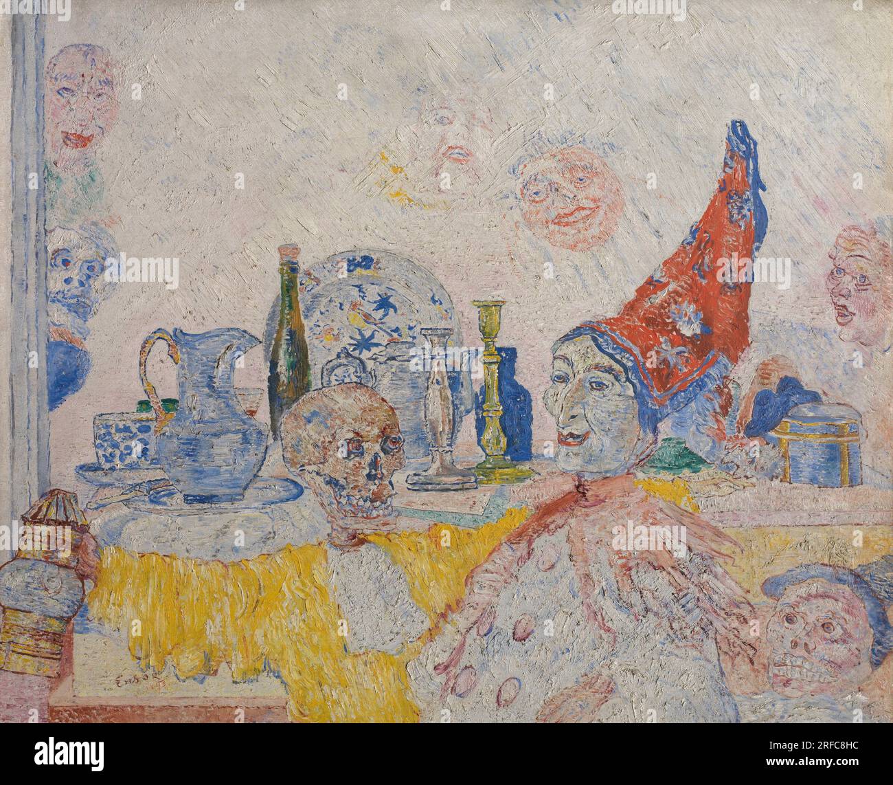 Pierrot and Skeleton in a Yellow Robe 1893 by James Ensor Stock Photo ...