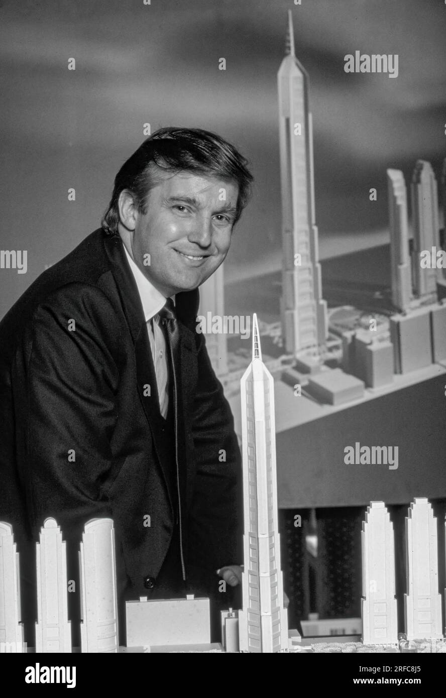 Developer Donald Trump of the Trump Organization, with architectural ...