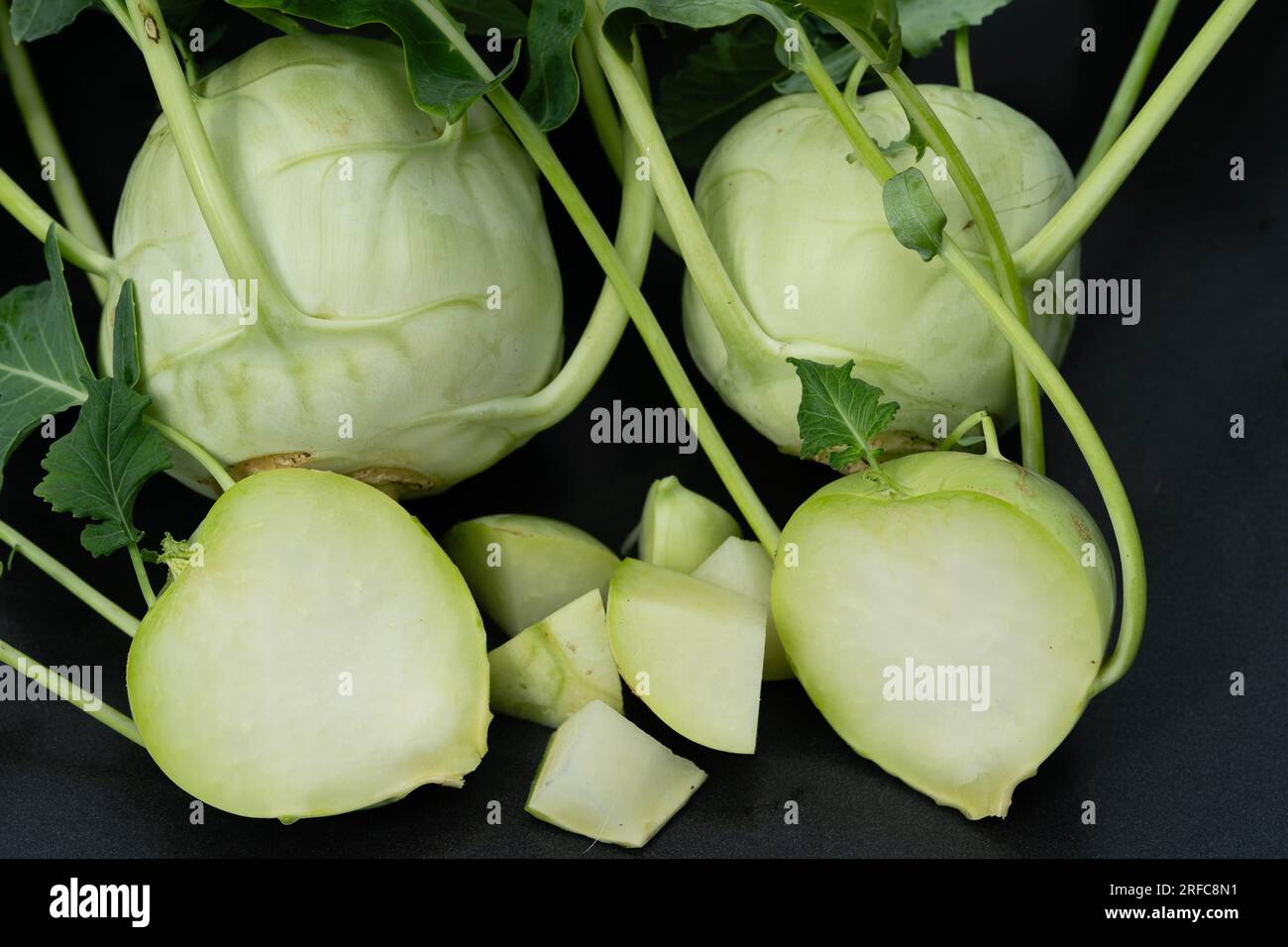 different types of kohlrabi Brassica oleracea from our own garden Stock ...