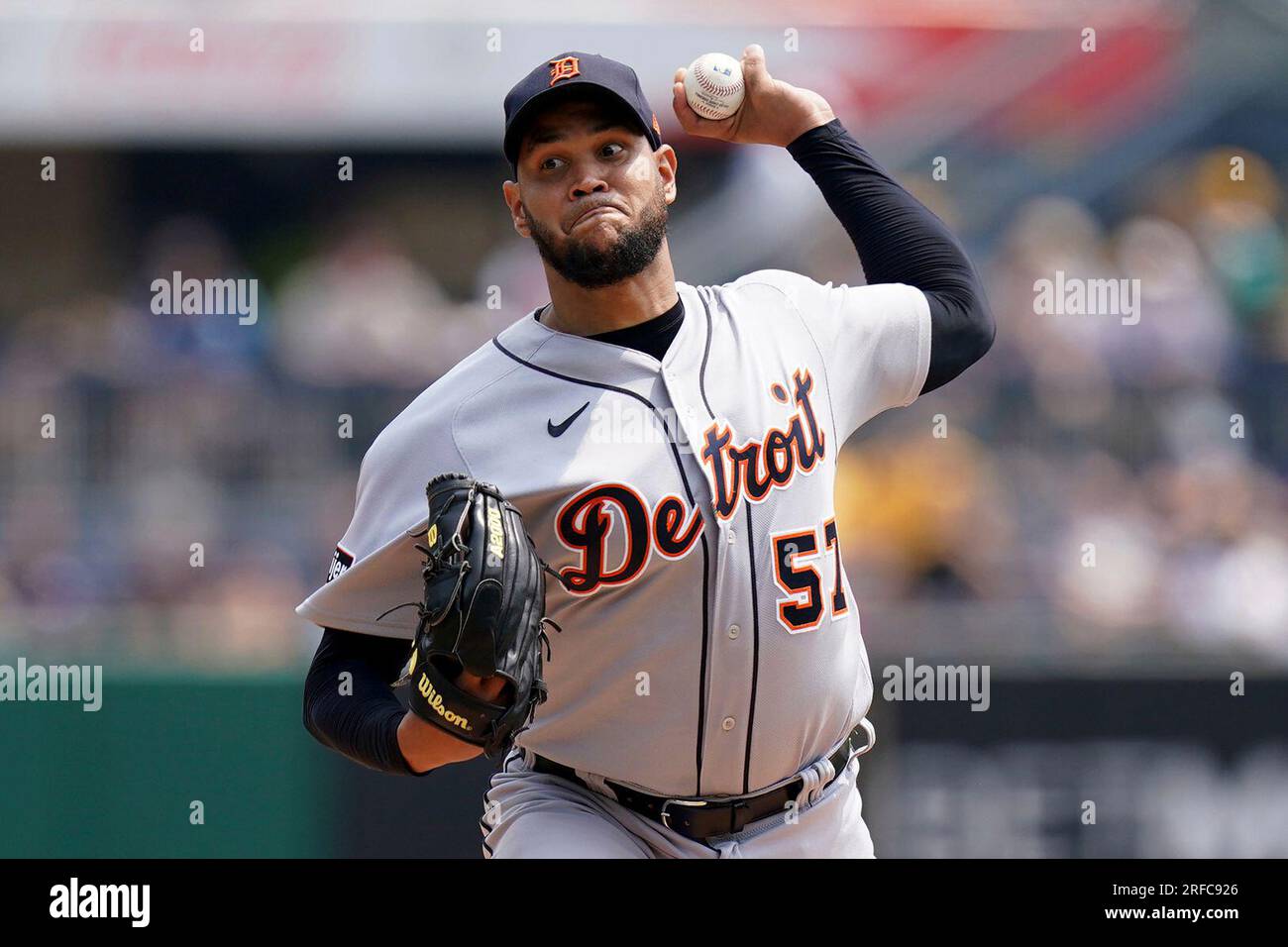 Detroit Tigers starting pitcher Eduardo Rodríguez delivers against the ...