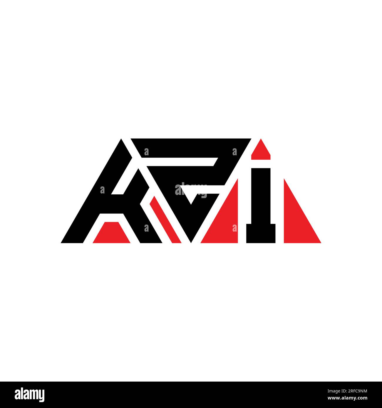 KZI triangle letter logo design with triangle shape. KZI triangle logo ...