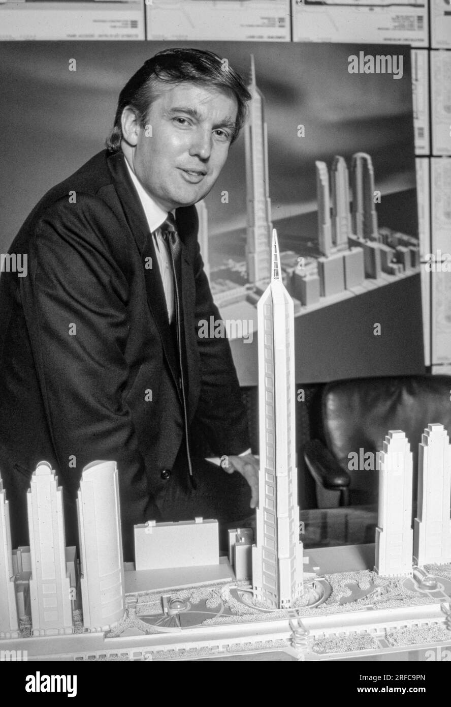 Developer Donald Trump of the Trump Organization, with architectural ...