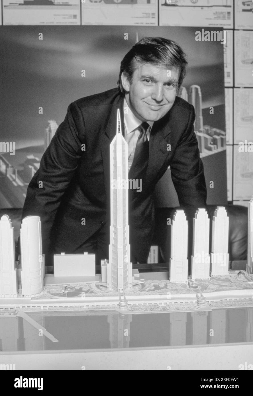 Developer Donald Trump of the Trump Organization, with architectural ...