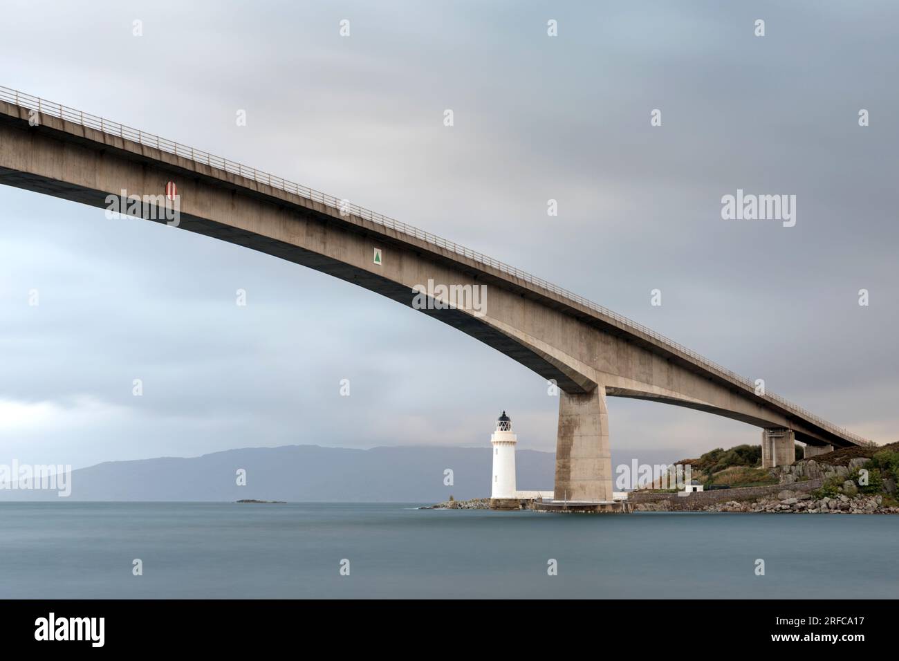 Skye Bridge, looking across from Kyleakin to the Island of Eilean Ban ...