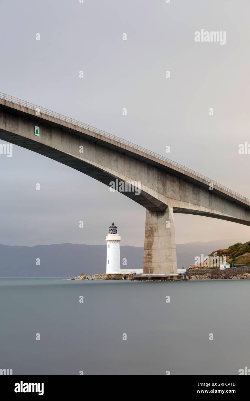 Skye Bridge, looking across from Kyleakin to the Island of Eilean Ban ...