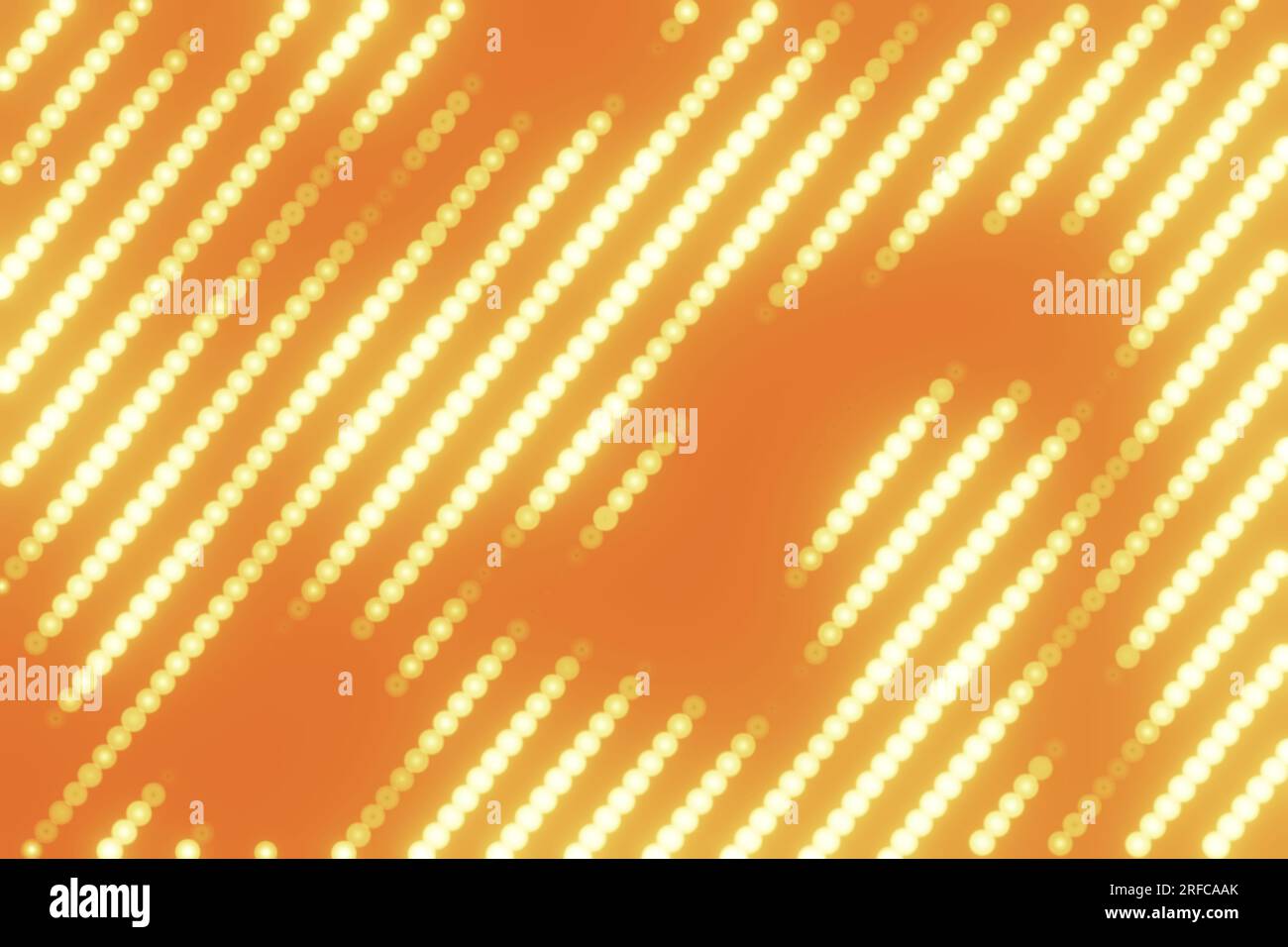 Abstract orange glowing flying lines stripes from luminous dots and ...