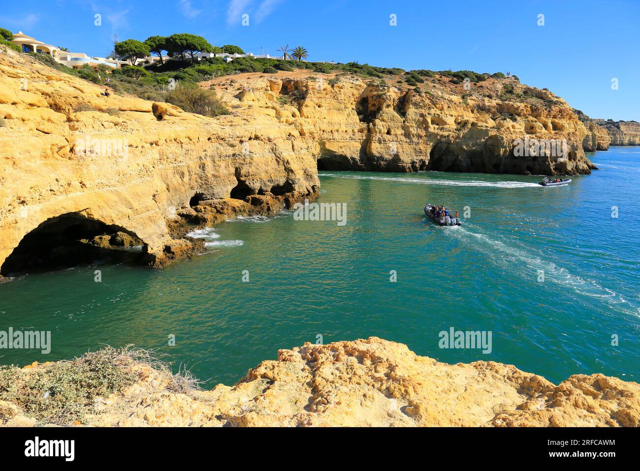 Carvoeiro, Portugal- October 20, 2022: Touristic boat visiting The ...