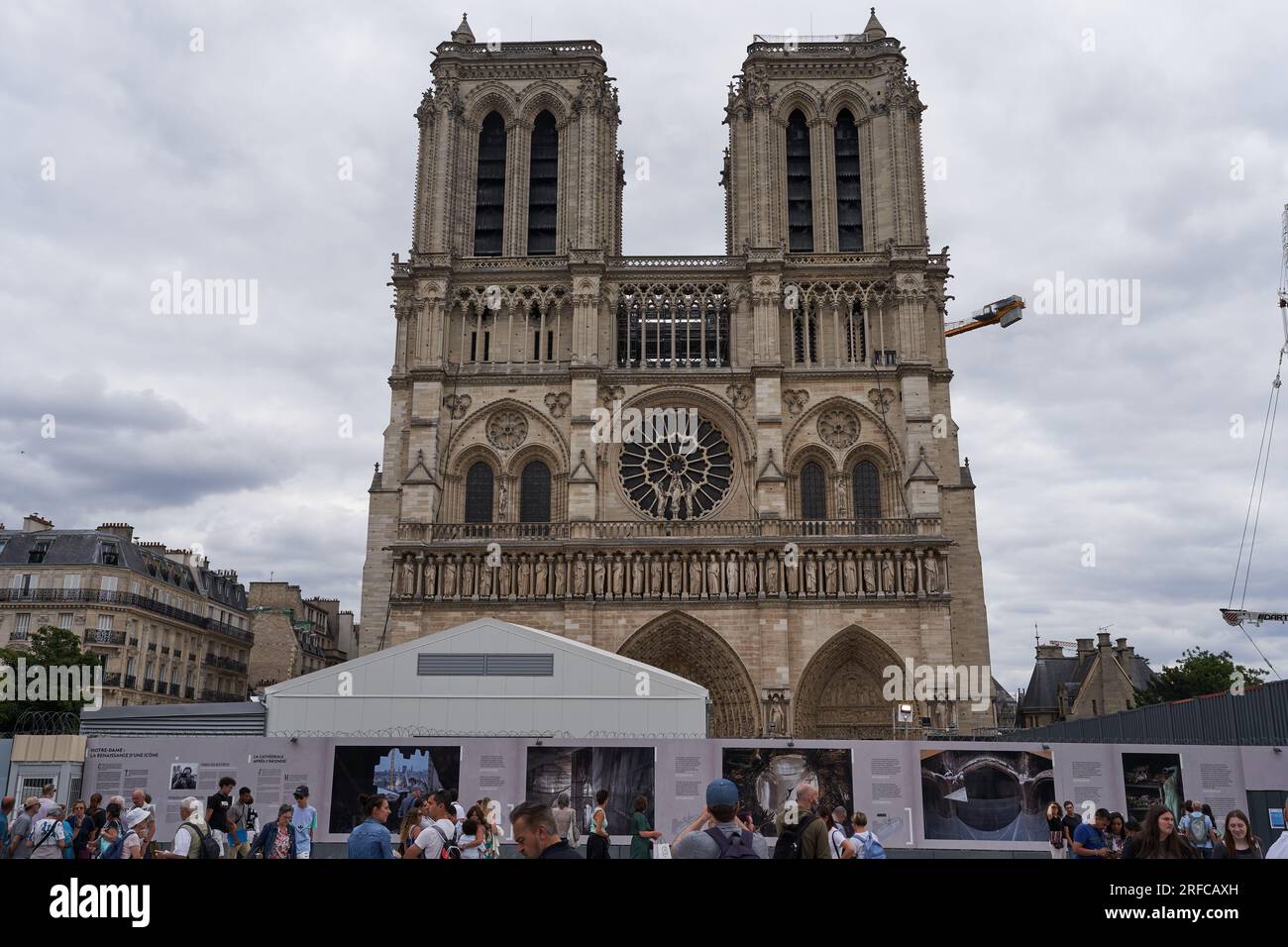 Paris France July 13 2023 Notre Dame De Paris Cathedral Under