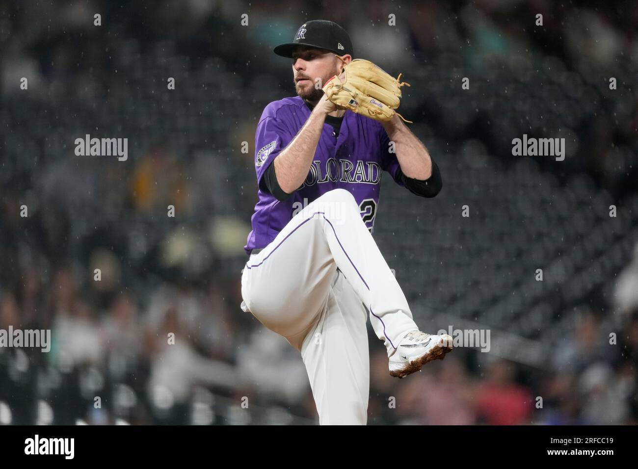 Colorado Rockies starting pitcher Austin Gomber (26) in the first ...