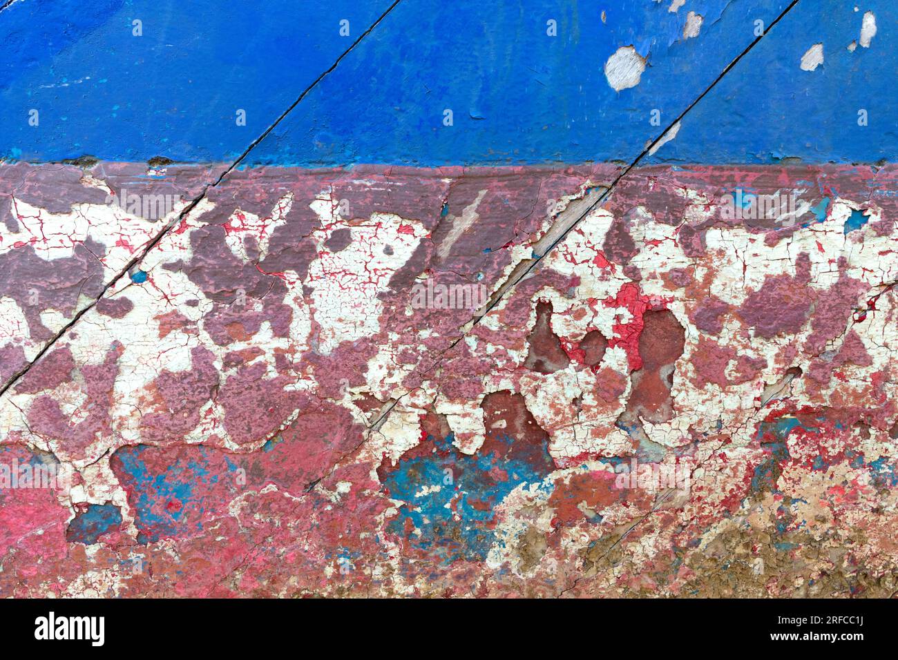 Close up abstract images of colourful boat hulls, Morston Quay, North ...