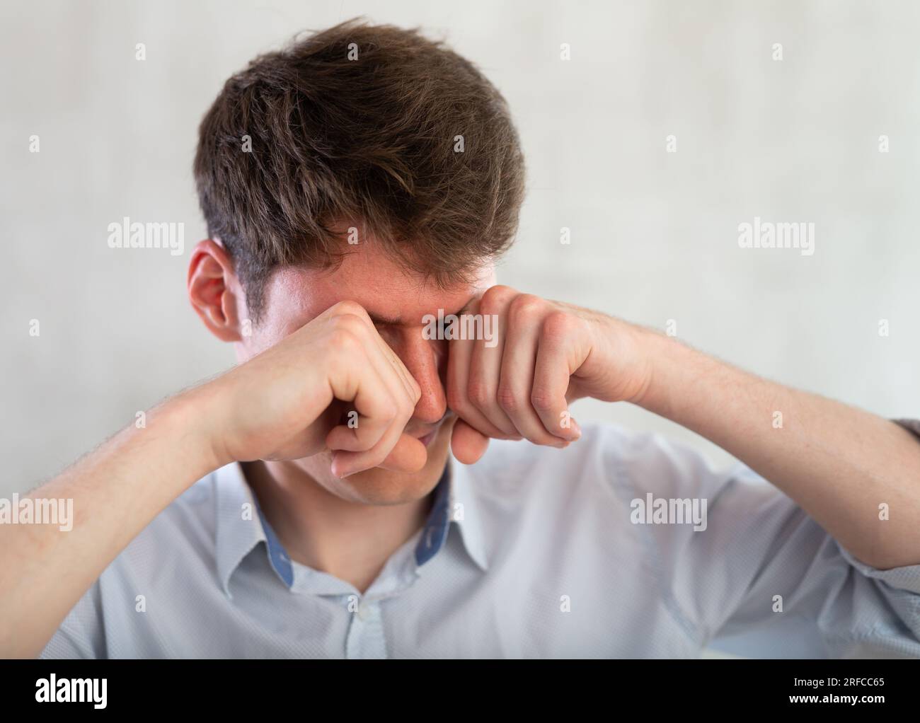 Portrait sensitive guy in casual hi-res stock photography and images ...