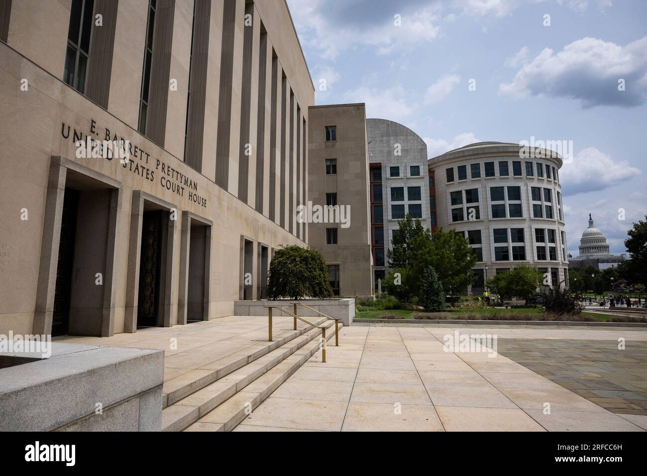 The E. Barrett Prettyman U.S. Courthouse is seen with the U.S. Capitol ...