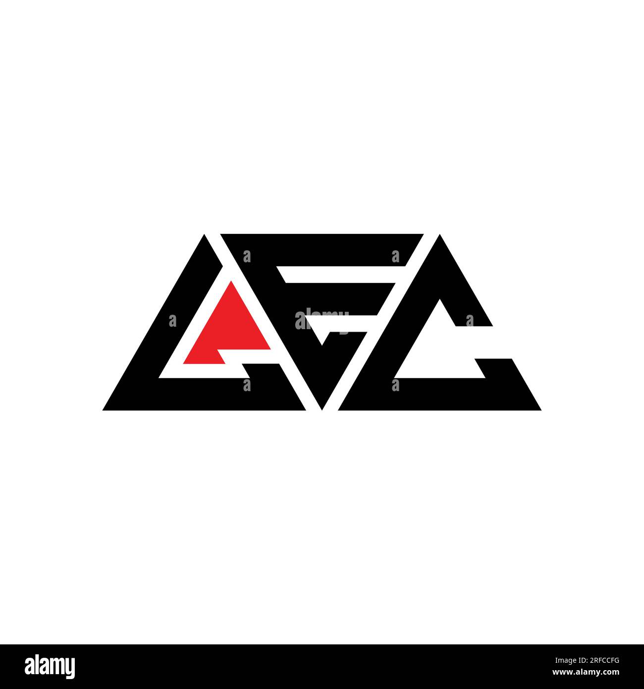 LEC triangle letter logo design with triangle shape. LEC triangle logo ...