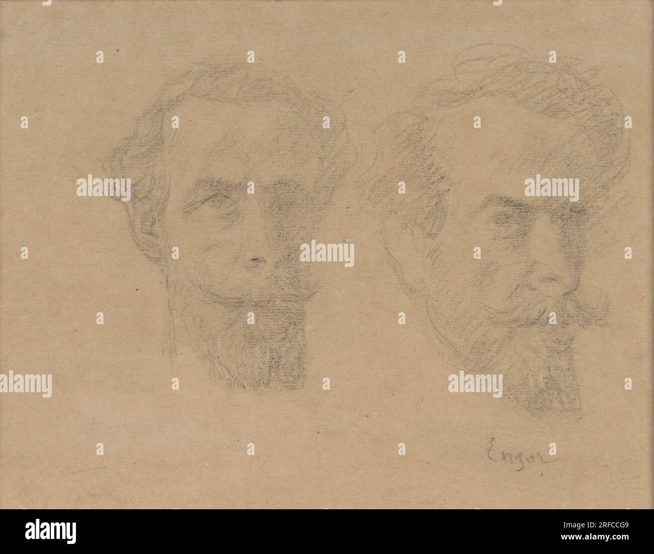 Double Self Portrait between circa 1900 and circa 1915 by James Ensor ...