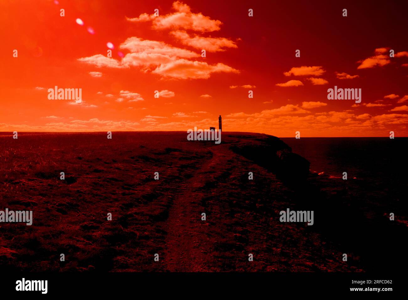 An ancient lighthouse on edge of a cliff. The magic and beauty of the ...