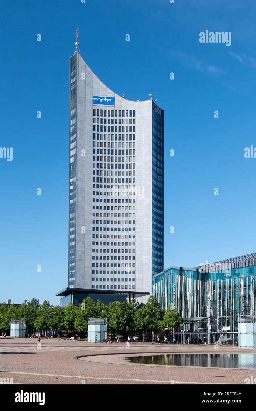 City-Hochhaus in Leipzig, Germany, also known as MDR-Turm And Panorama ...