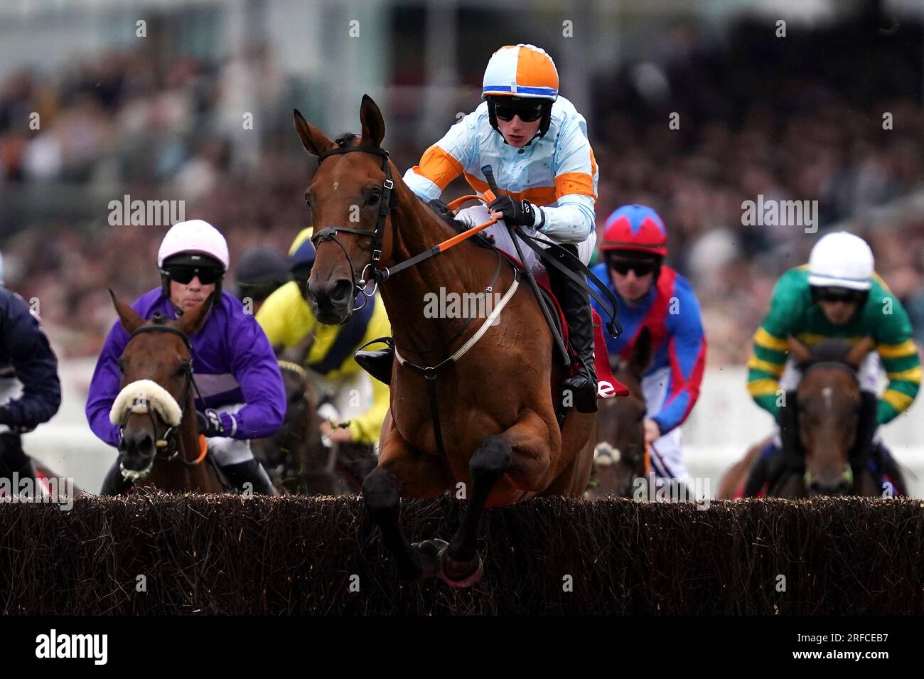 Ash Tree Meadow ridden by jockey Danny Gilligan on his way to winning ...