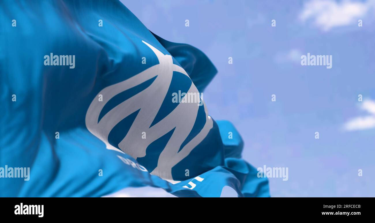 Marseille, FR, June 10 2023; Flag of Olimpique de Marseille football ...