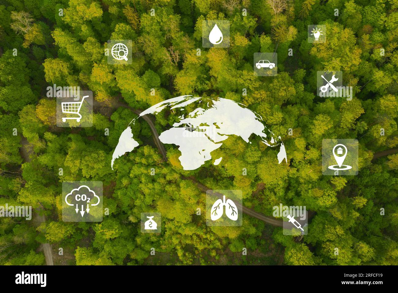 Sustainable business or green business vector illustration background ...