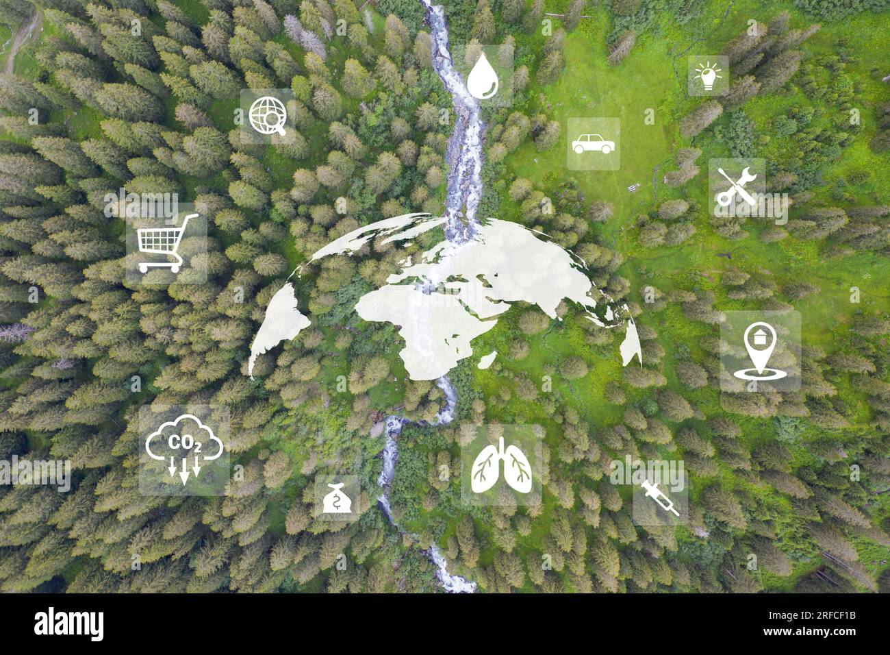 Sustainable business or green business vector illustration background ...