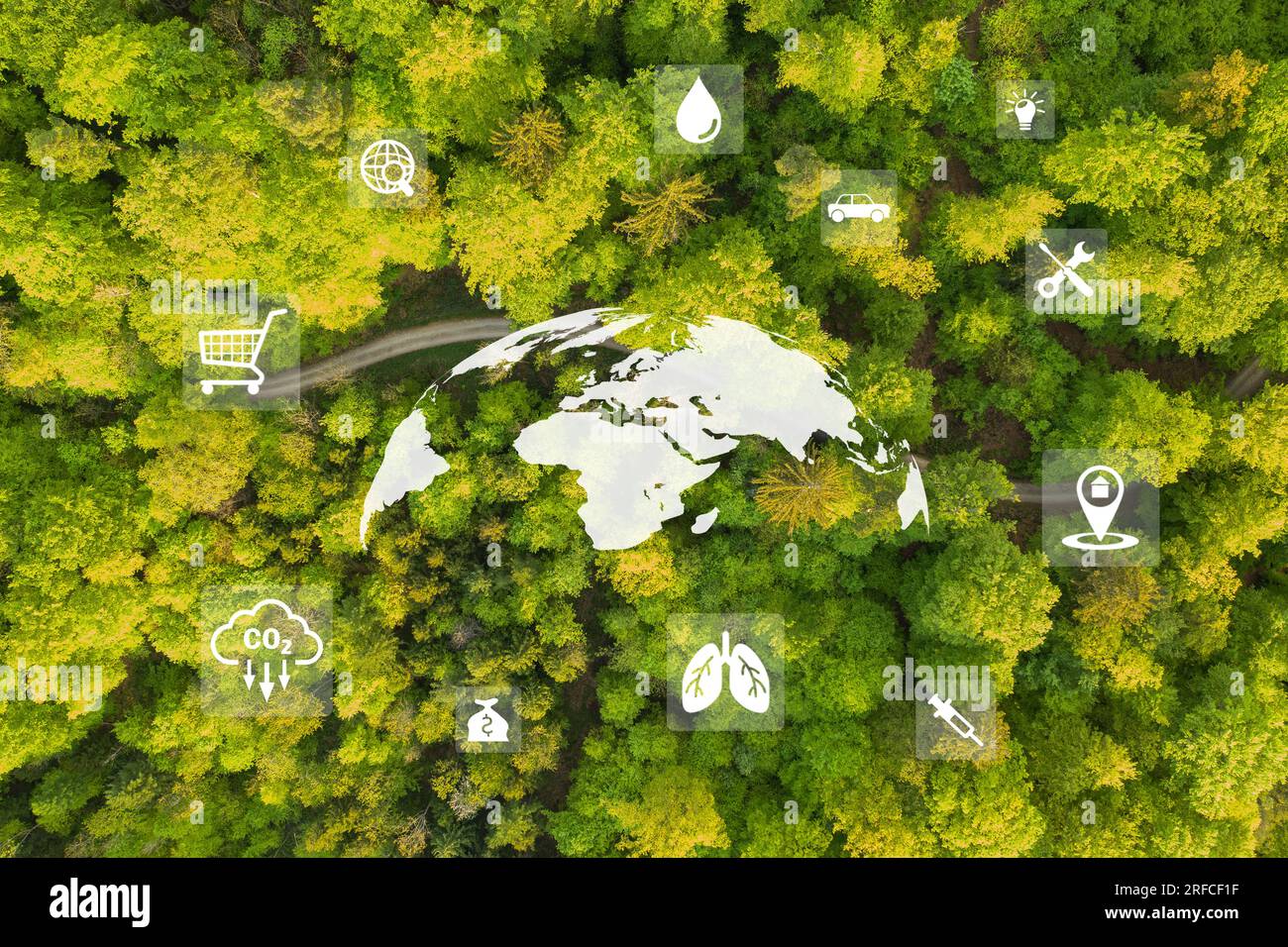 Sustainable business or green business vector illustration background ...