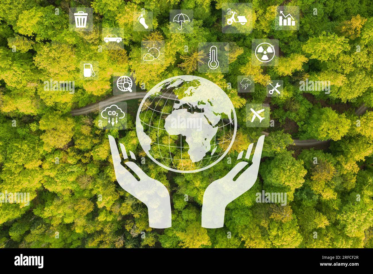 Beautiful landscape view of green mountain and sky environmental ...