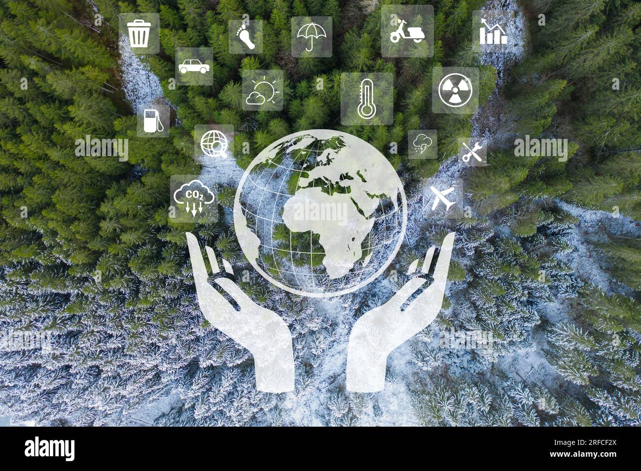 Beautiful landscape view of green mountain and sky environmental ...