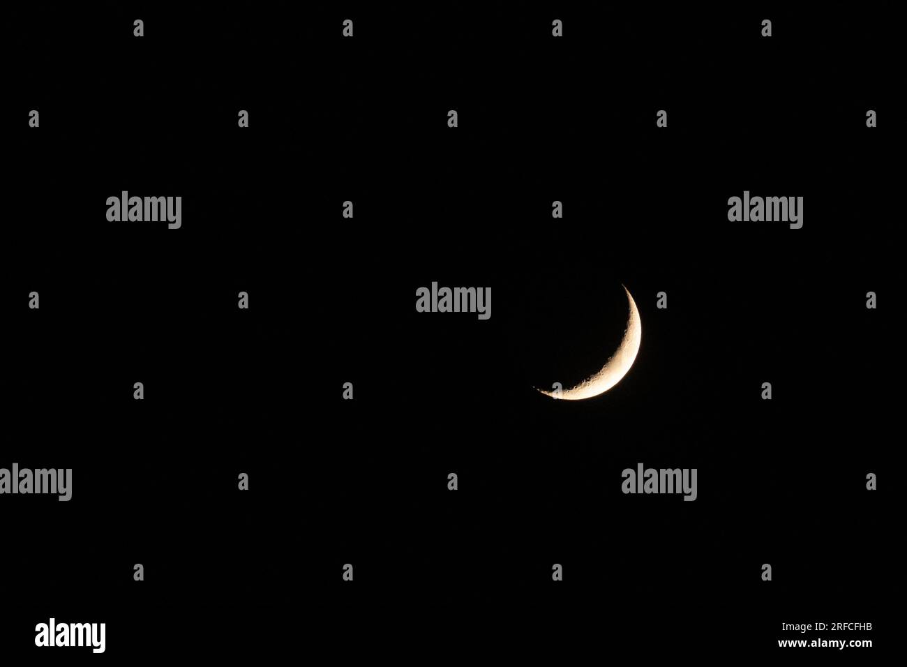 Phases of the moon waxing crescent moon Stock Photo - Alamy