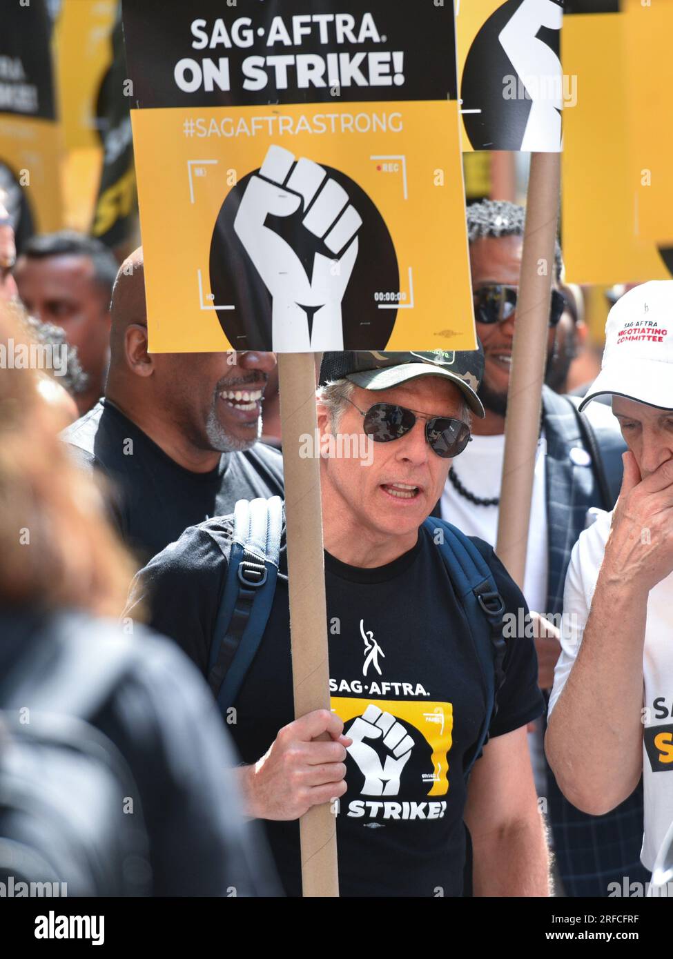 Ben Stiller walks a picket line outside NBC Studios at 30 Rockefeller ...