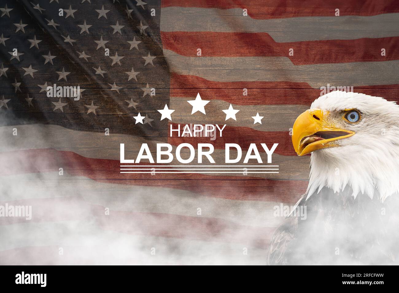 Happy Labor day banner, American patriotic background. American Bald ...