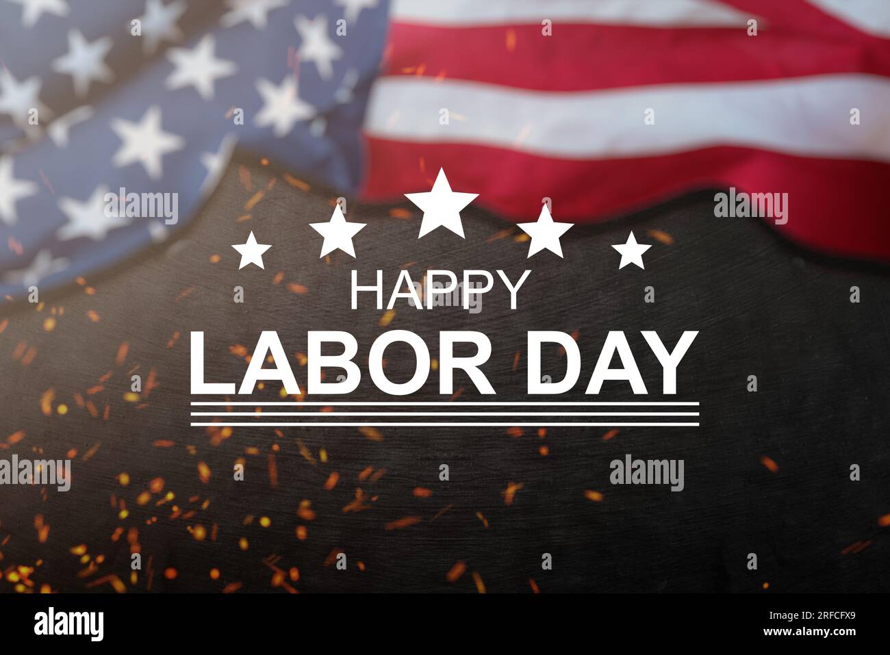 Happy Labor day concept. American flag with different construction ...