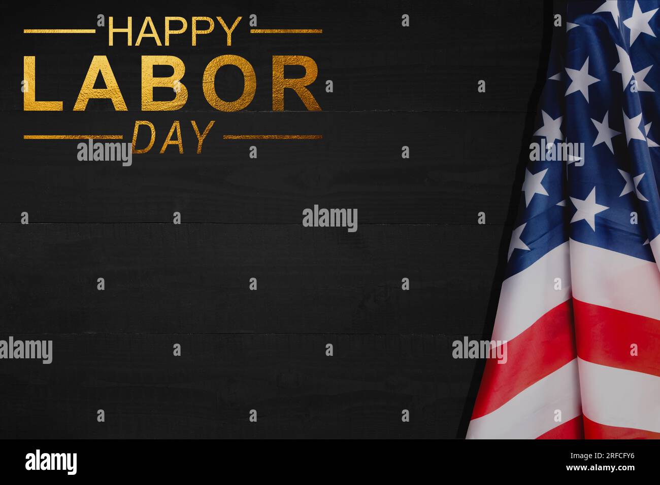 Labor day card design, vector illustration. Golden Text Happy Labor Day ...