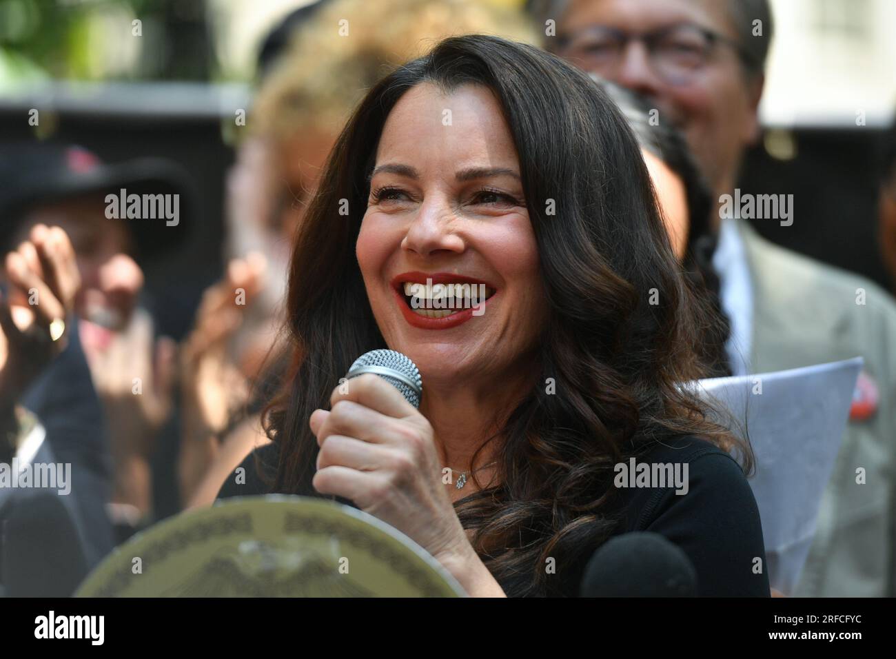 SAG-AFTRA President Fran Drescher speaks at a New York City Council ...