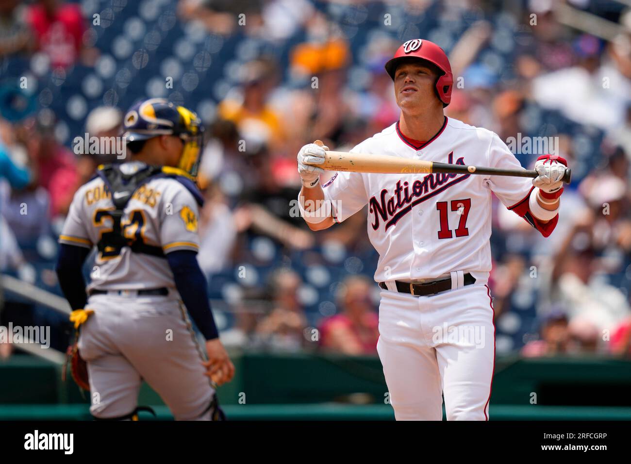 Washington Nationals' Alex Call reacts after striking out with the ...
