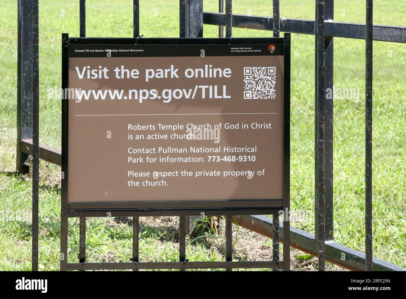 National Park Service signage for Roberts Temple Church of God in ...