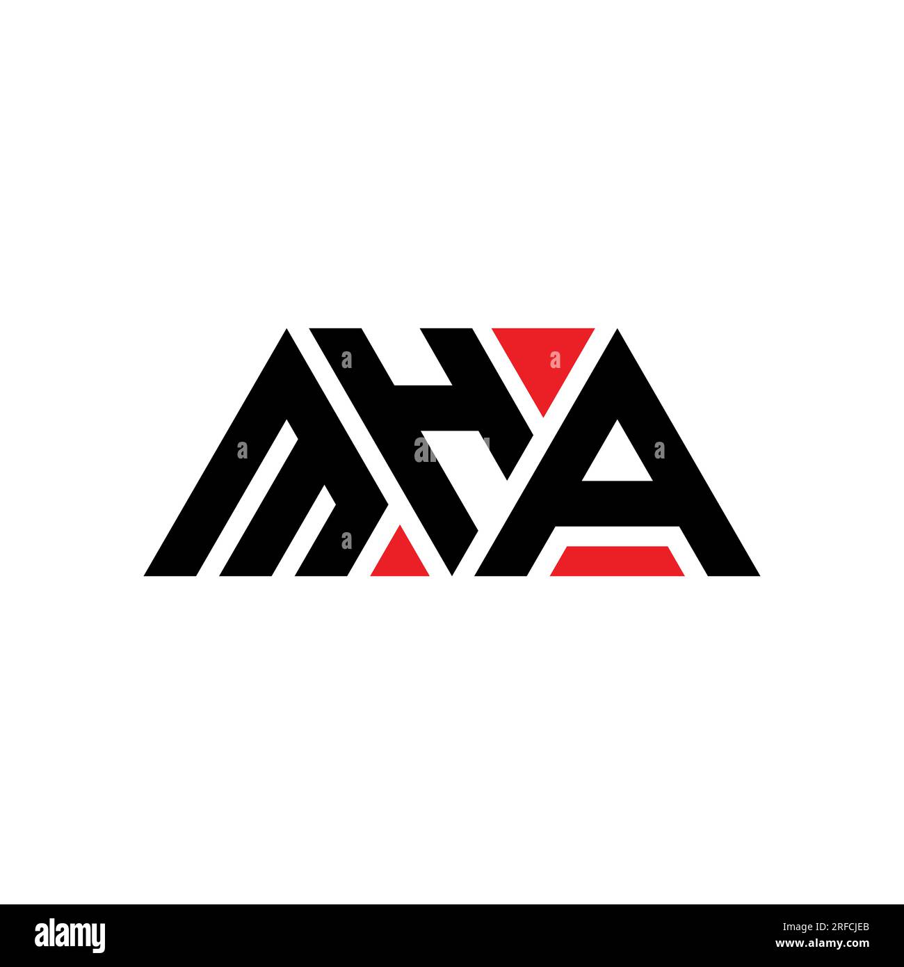 MHA triangle letter logo design with triangle shape. MHA triangle logo ...